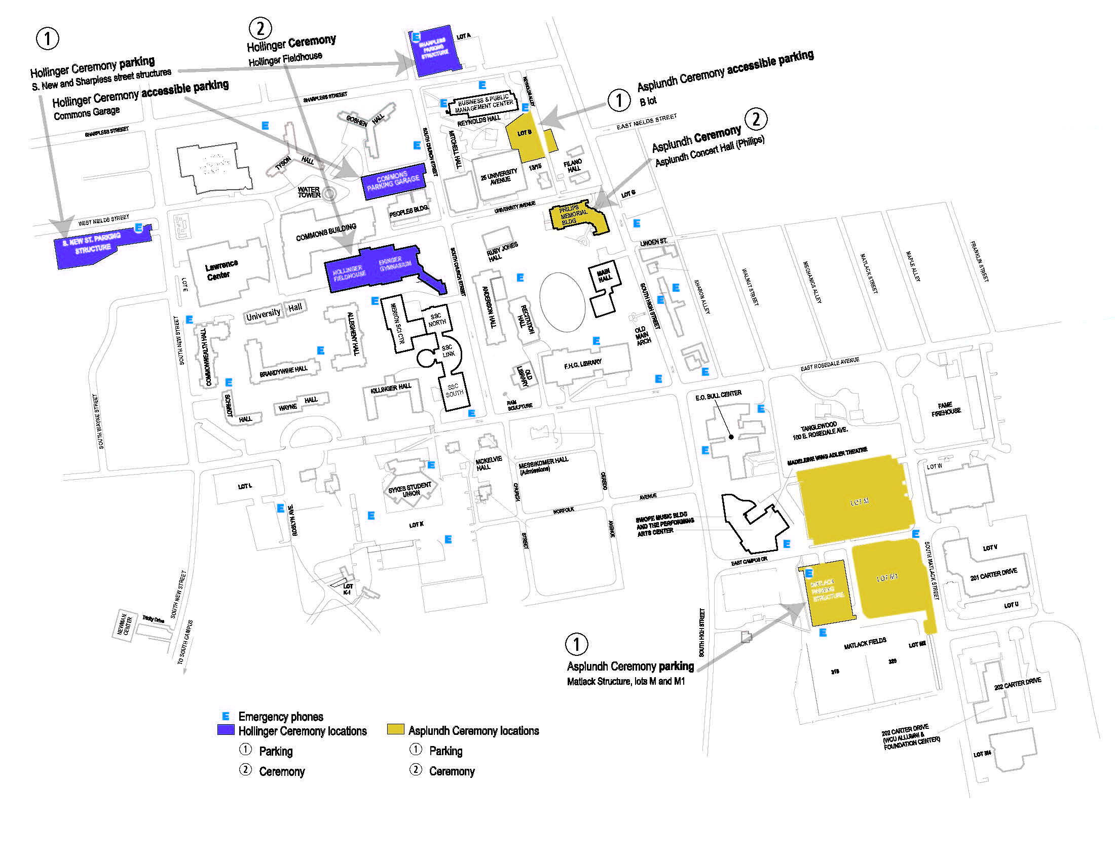 Parking for Commencement - WCU of PA