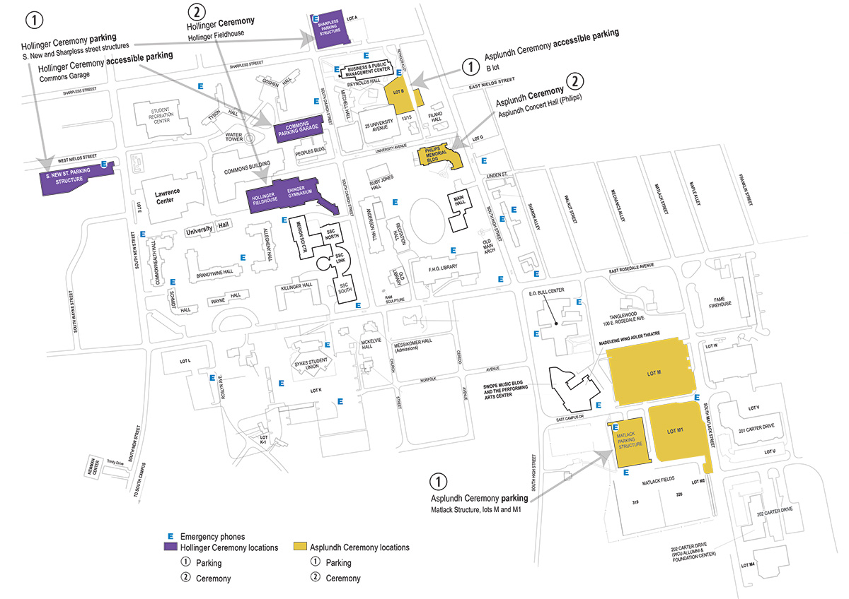 Parking for Commencement - WCU of PA