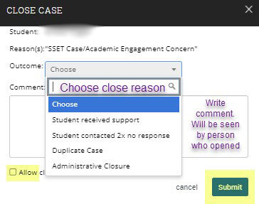 Closing a Case in Navigate - WCU of PA